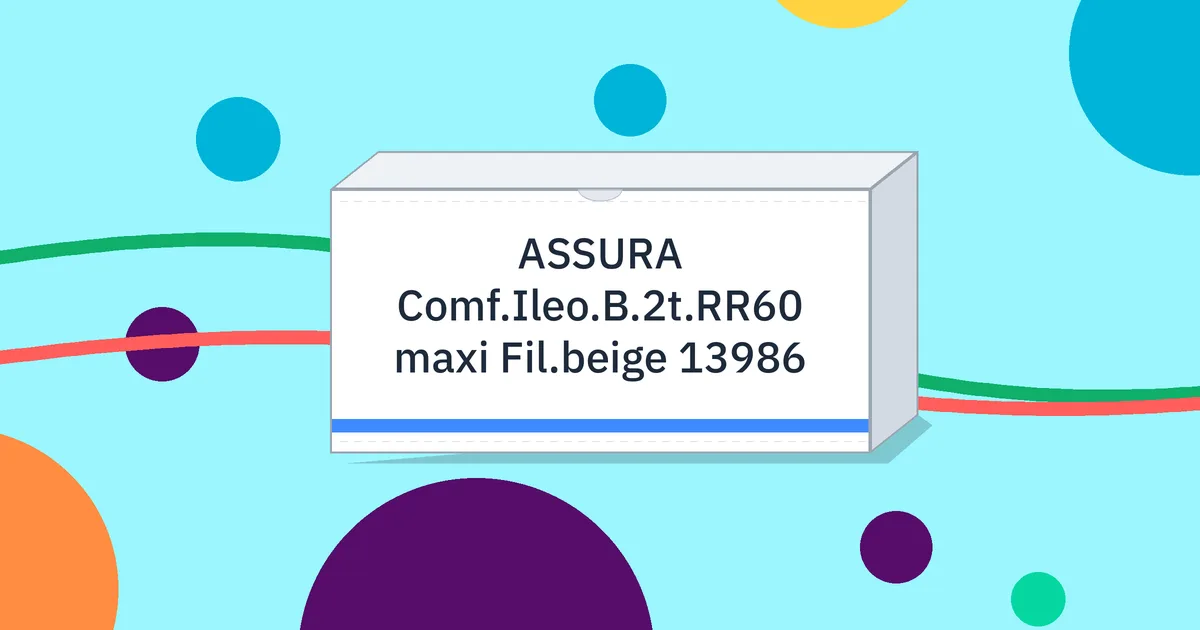 Symbolbild: Packung mit der Aufschrift ASSURA Comf.Ileo.B.2t.RR60 maxi Fil.beige 13986 (PZN 01095190) – Verfügbarkeit und Bezug in Apotheken in Frankfurt am Main