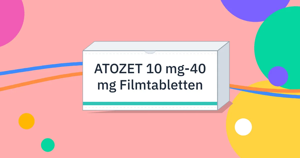 Symbolbild: Packung mit der Aufschrift ATOZET 10 mg-40 mg Filmtabletten (PZN 10538396) – Verfügbarkeit und Bezug in Apotheken in Frankfurt am Main
