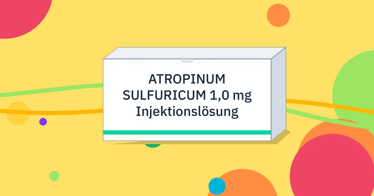 Symbolbild: Packung mit der Aufschrift ATROPINUM SULFURICUM 1,0 mg Injektionslösung (PZN 00085858) – Verfügbarkeit und Bezug in Apotheken in Frankfurt am Main