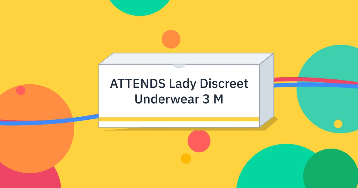 Symbolbild: Packung mit der Aufschrift ATTENDS Lady Discreet Underwear 3 M (PZN 18336522) – Verfügbarkeit und Bezug in Apotheken in Frankfurt am Main