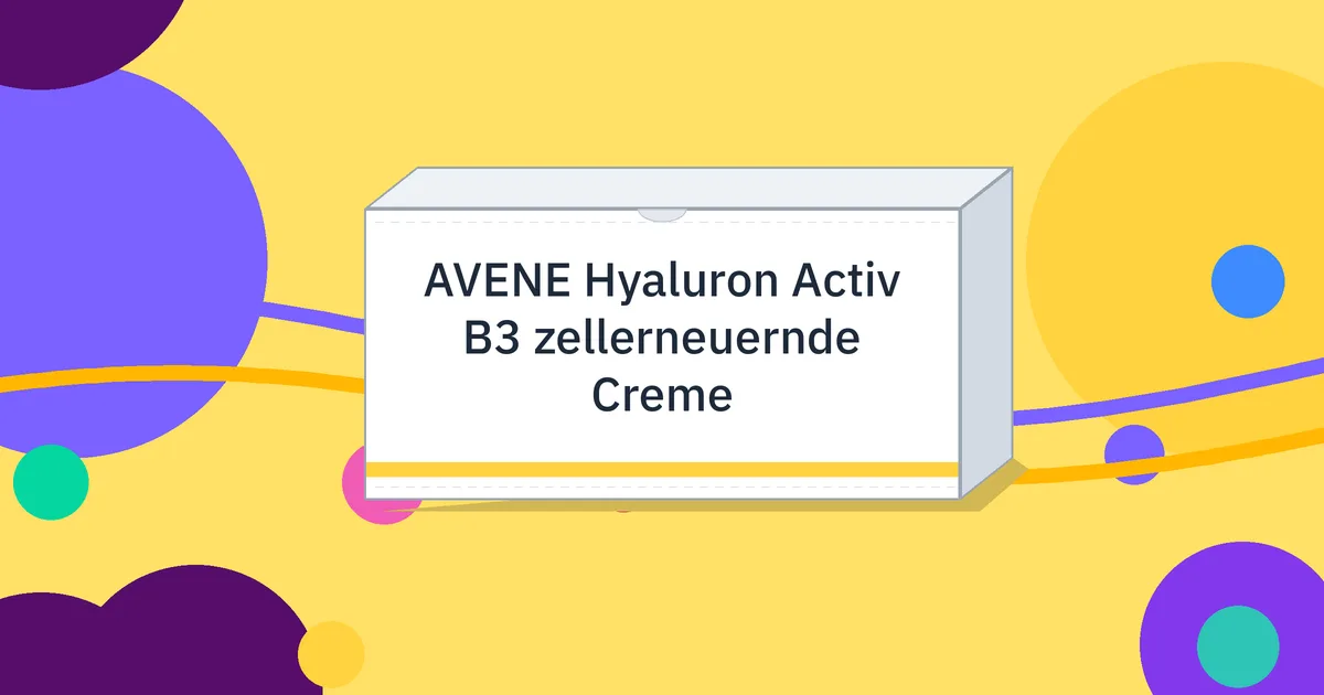 Symbolbild: Packung mit der Aufschrift AVENE Hyaluron Activ B3 zellerneuernde Creme (PZN 17940925) – Verfügbarkeit und Bezug in Apotheken in Frankfurt am Main