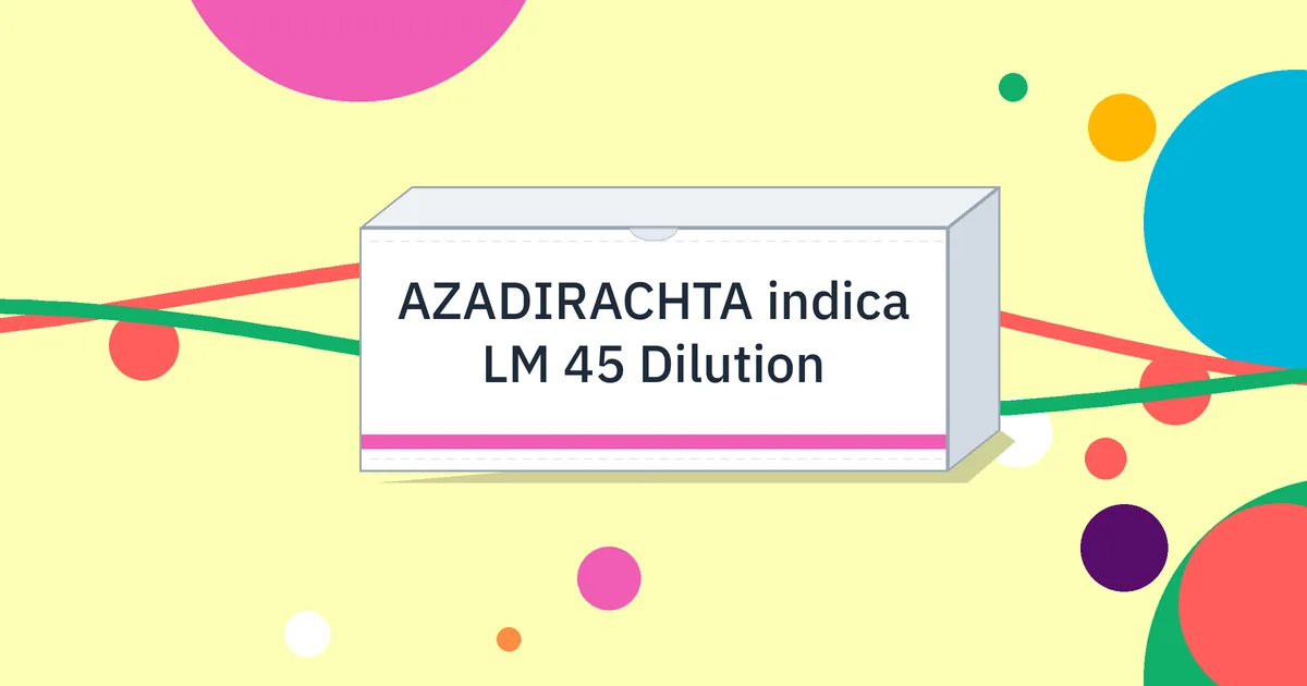 Symbolbild: Packung mit der Aufschrift AZADIRACHTA indica LM 45 Dilution (PZN 13375285) – Verfügbarkeit und Bezug in Apotheken in Frankfurt am Main