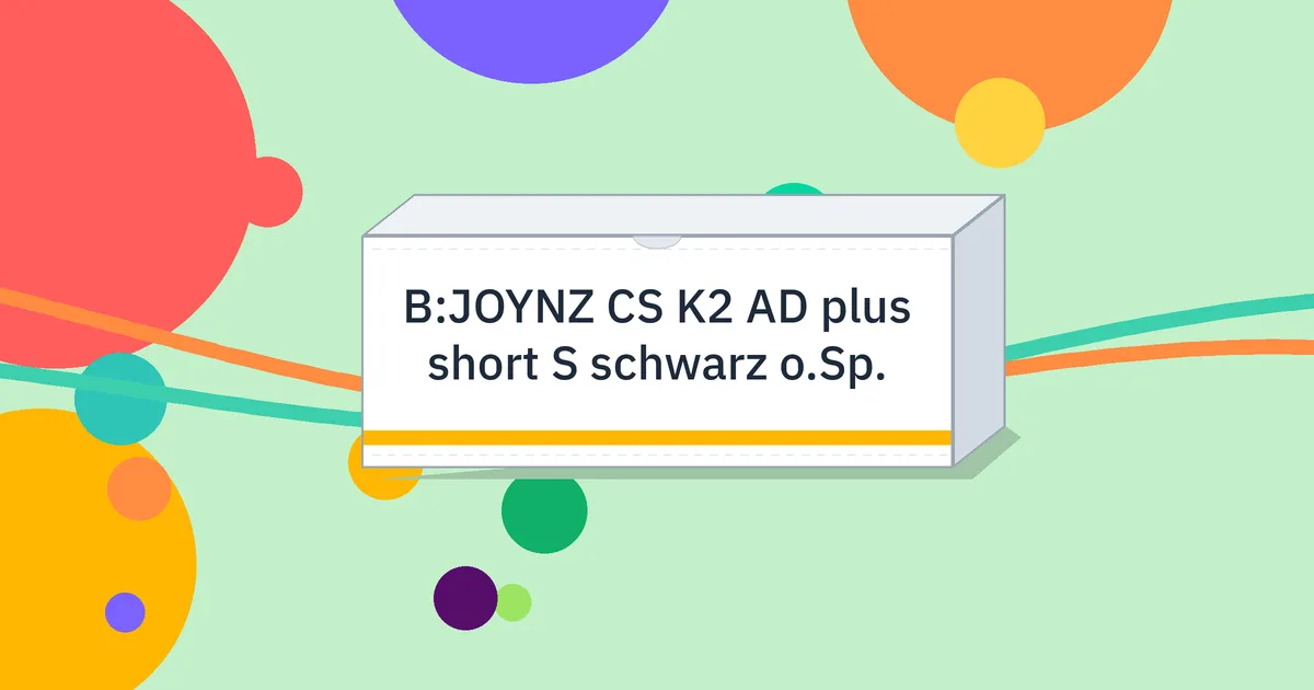 Symbolbild: Packung mit der Aufschrift B:JOYNZ CS K2 AD plus short S schwarz o.Sp. (PZN 20528950) – Verfügbarkeit und Bezug in Apotheken in Frankfurt am Main