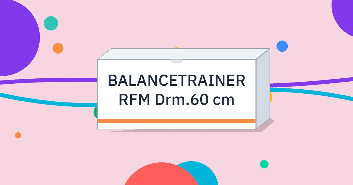 Symbolbild: Packung mit der Aufschrift BALANCETRAINER RFM Drm.60 cm (PZN 10409003) – Verfügbarkeit und Bezug in Apotheken in Frankfurt am Main