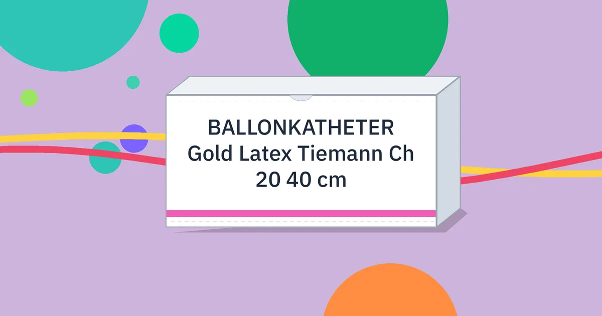 Symbolbild: Packung mit der Aufschrift BALLONKATHETER Gold Latex Tiemann Ch 20 40 cm (PZN 05141923) – Verfügbarkeit und Bezug in Apotheken in Frankfurt am Main