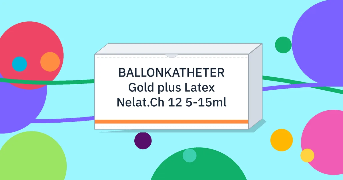 Symbolbild: Packung mit der Aufschrift BALLONKATHETER Gold plus Latex Nelat.Ch 12 5-15ml (PZN 04903503) – Verfügbarkeit und Bezug in Apotheken in Frankfurt am Main