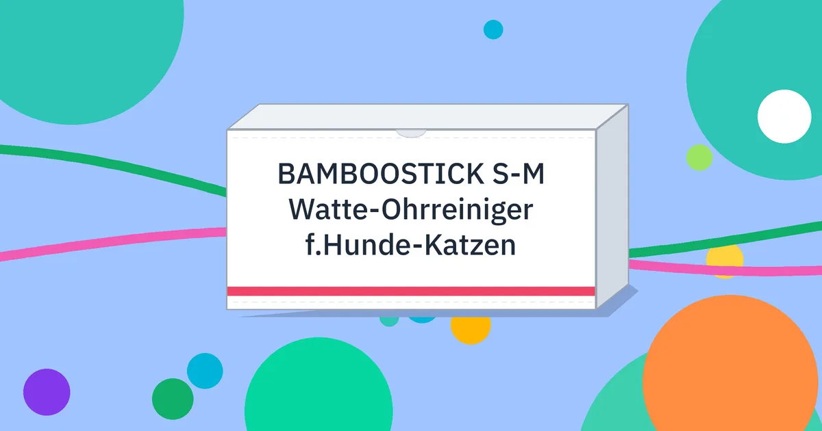 Symbolbild: Packung mit der Aufschrift BAMBOOSTICK S-M Watte-Ohrreiniger f.Hunde-Katzen (PZN 18222741) – Verfügbarkeit und Bezug in Apotheken in Frankfurt am Main