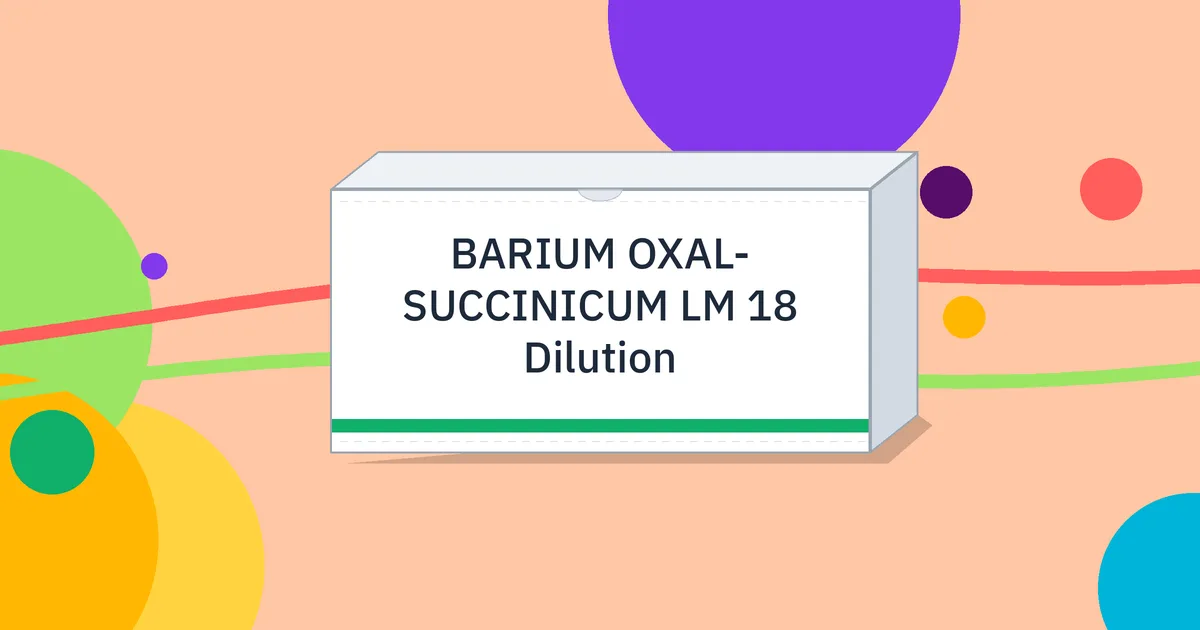 Symbolbild: Packung mit der Aufschrift BARIUM OXAL-SUCCINICUM LM 18 Dilution (PZN 13378579) – Verfügbarkeit und Bezug in Apotheken in Frankfurt am Main