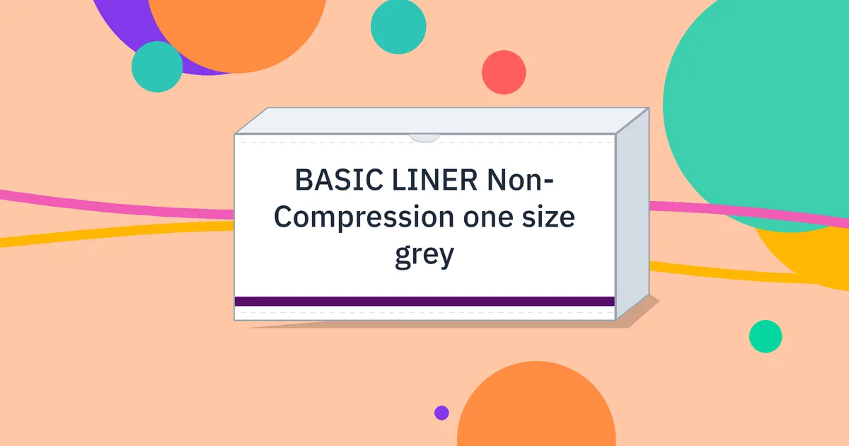Symbolbild: Packung mit der Aufschrift BASIC LINER Non-Compression one size grey (PZN 19534856) – Verfügbarkeit und Bezug in Apotheken in Frankfurt am Main
