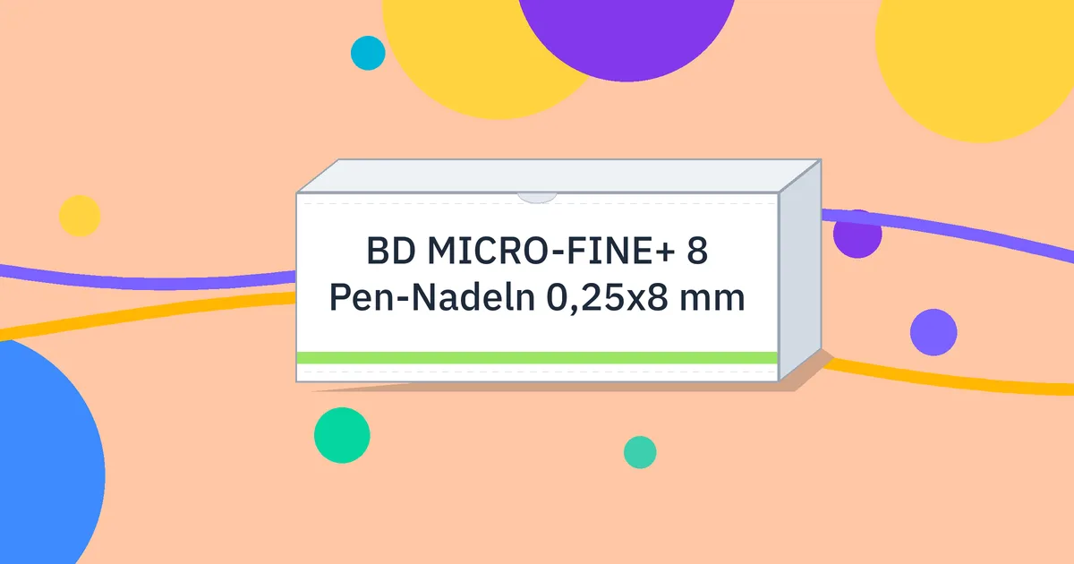 Symbolbild: Packung mit der Aufschrift BD MICRO-FINE+ 8 Pen-Nadeln 0,25x8 mm (PZN 09296054) – Verfügbarkeit und Bezug in Apotheken in Frankfurt am Main