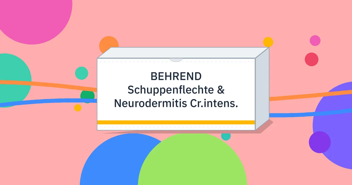 Symbolbild: Packung mit der Aufschrift BEHREND Schuppenflechte & Neurodermitis Cr.intens. (PZN 18129065) – Verfügbarkeit und Bezug in Apotheken in Frankfurt am Main
