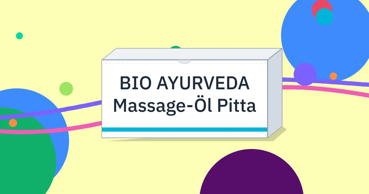 Symbolbild: Packung mit der Aufschrift BIO AYURVEDA Massage-Öl Pitta (PZN 05549268) – Verfügbarkeit und Bezug in Apotheken in Frankfurt am Main