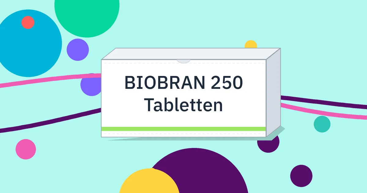 Symbolbild: Packung mit der Aufschrift BIOBRAN 250 Tabletten (PZN 00287680) – Verfügbarkeit und Bezug in Apotheken in Frankfurt am Main