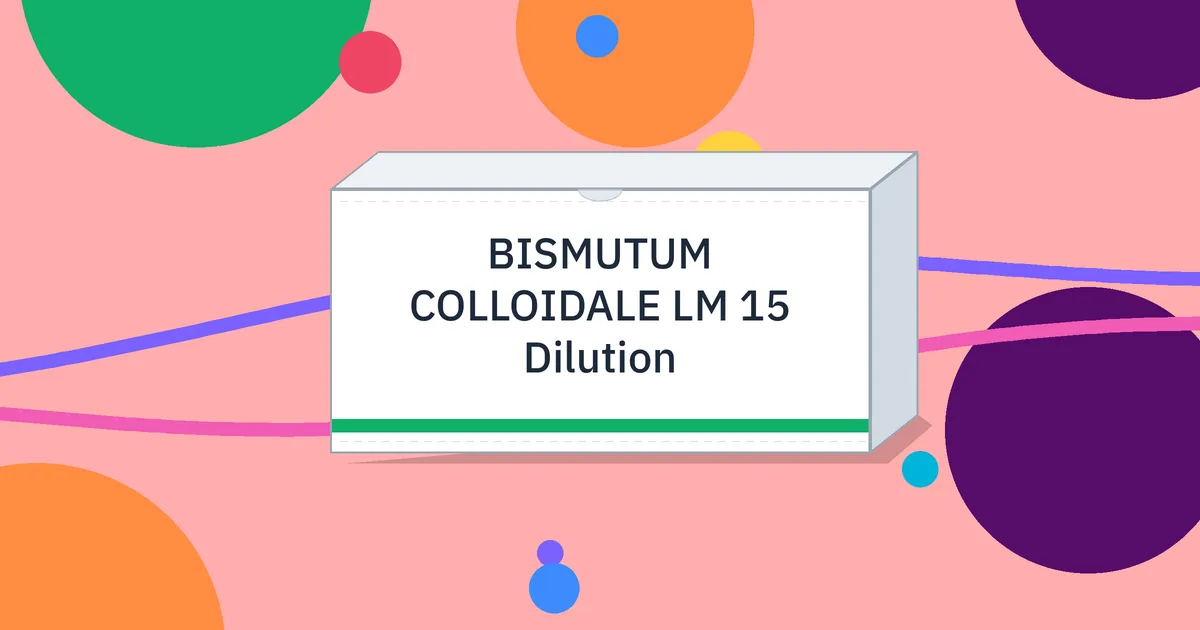 Symbolbild: Packung mit der Aufschrift BISMUTUM COLLOIDALE LM 15 Dilution (PZN 13386024) – Verfügbarkeit und Bezug in Apotheken in Frankfurt am Main