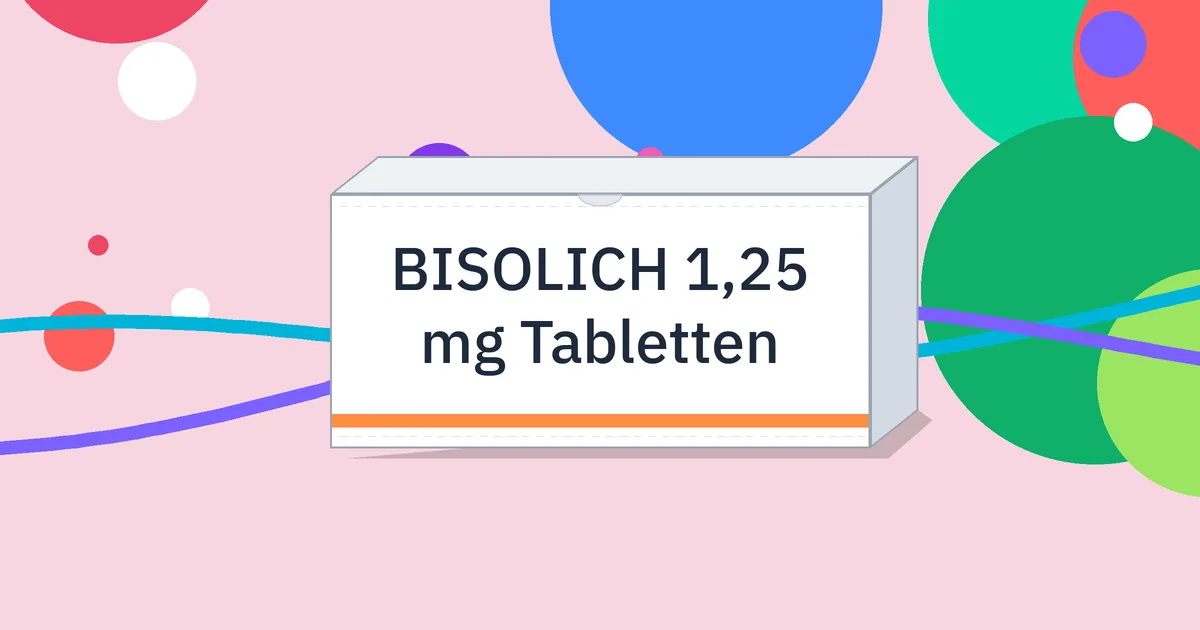 Symbolbild: Packung mit der Aufschrift BISOLICH 1,25 mg Tabletten (PZN 16498841) – Verfügbarkeit und Bezug in Apotheken in Frankfurt am Main