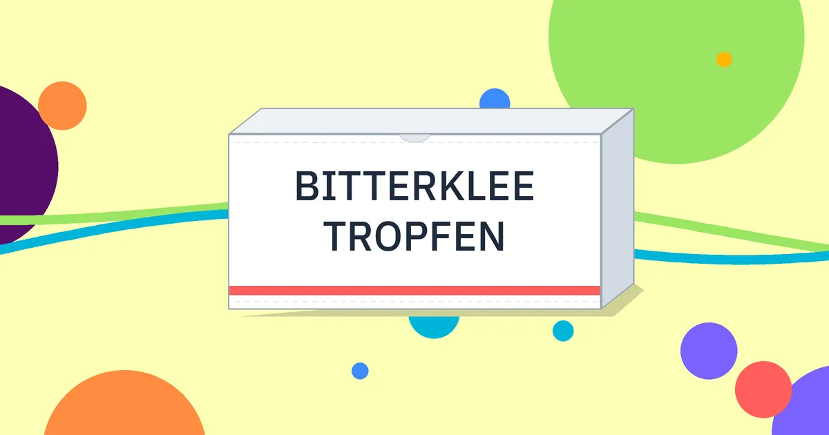 Symbolbild: Packung mit der Aufschrift BITTERKLEE TROPFEN (PZN 14128324) – Verfügbarkeit und Bezug in Apotheken in Frankfurt am Main
