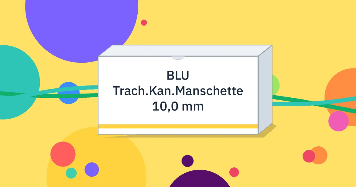 Symbolbild: Packung mit der Aufschrift BLU Trach.Kan.Manschette 10,0 mm (PZN 02150206) – Verfügbarkeit und Bezug in Apotheken in Frankfurt am Main