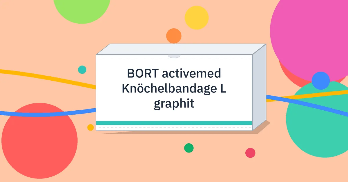 Symbolbild: Packung mit der Aufschrift BORT activemed Knöchelbandage L graphit (PZN 17582302) – Verfügbarkeit und Bezug in Apotheken in Frankfurt am Main