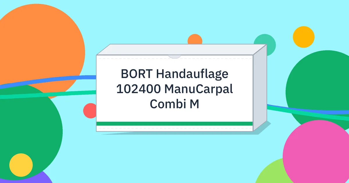 Symbolbild: Packung mit der Aufschrift BORT Handauflage 102400 ManuCarpal Combi M (PZN 16847448) – Verfügbarkeit und Bezug in Apotheken in Frankfurt am Main