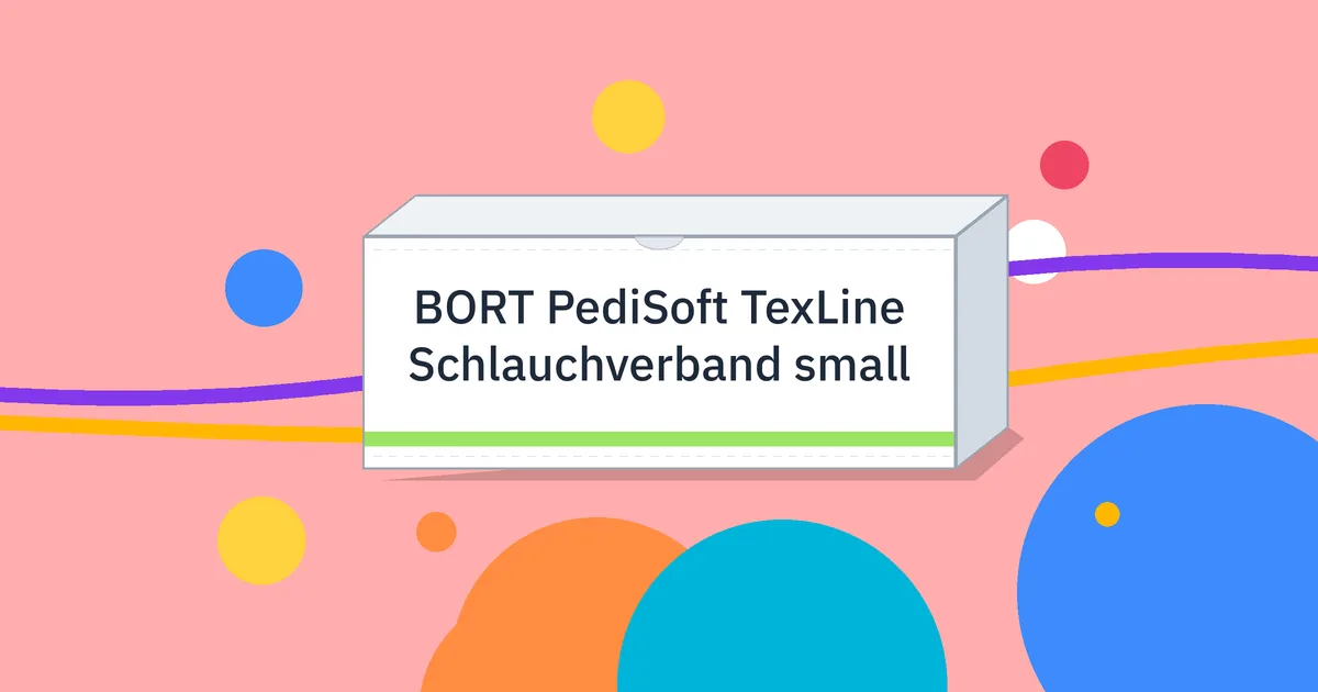 Symbolbild: Packung mit der Aufschrift BORT PediSoft TexLine Schlauchverband small (PZN 05563245) – Verfügbarkeit und Bezug in Apotheken in Frankfurt am Main