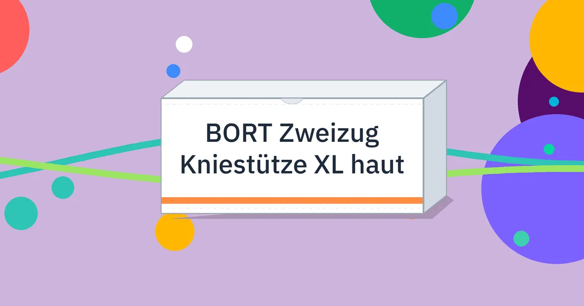 Symbolbild: Packung mit der Aufschrift BORT Zweizug Kniestütze XL haut (PZN 02686668) – Verfügbarkeit und Bezug in Apotheken in Frankfurt am Main