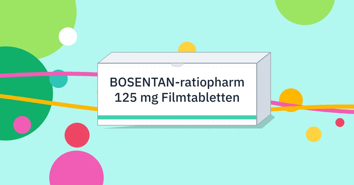 Symbolbild: Packung mit der Aufschrift BOSENTAN-ratiopharm 125 mg Filmtabletten (PZN 13231528) – Verfügbarkeit und Bezug in Apotheken in Frankfurt am Main