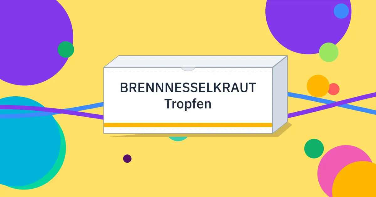 Symbolbild: Packung mit der Aufschrift BRENNNESSELKRAUT Tropfen (PZN 19418498) – Verfügbarkeit und Bezug in Apotheken in Frankfurt am Main