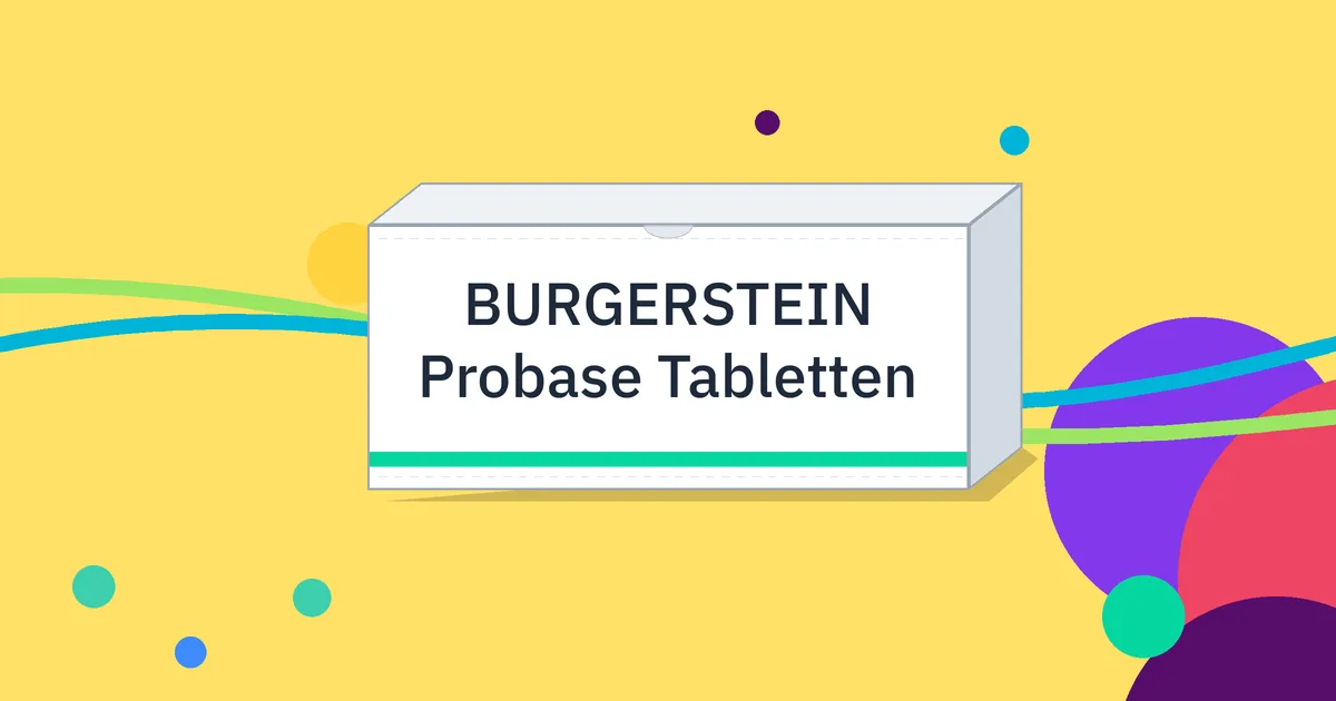 Symbolbild: Packung mit der Aufschrift BURGERSTEIN Probase Tabletten (PZN 14303796) – Verfügbarkeit und Bezug in Apotheken in Frankfurt am Main
