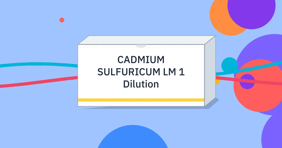 Symbolbild: Packung mit der Aufschrift CADMIUM SULFURICUM LM 1 Dilution (PZN 09649630) – Verfügbarkeit und Bezug in Apotheken in Frankfurt am Main