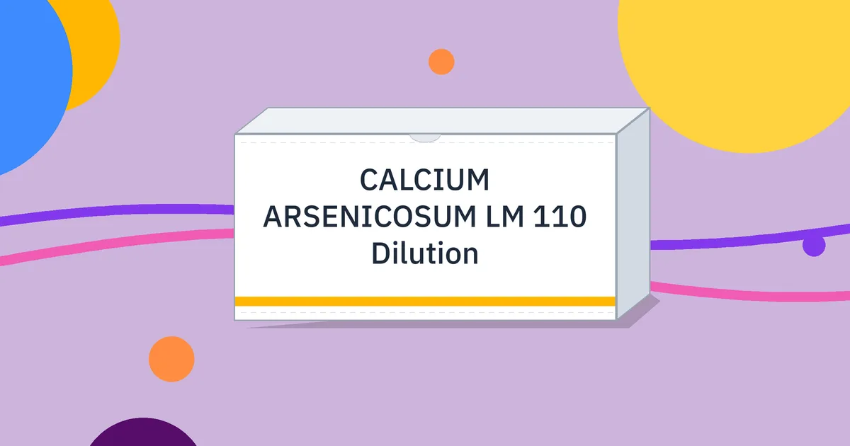 Symbolbild: Packung mit der Aufschrift CALCIUM ARSENICOSUM LM 110 Dilution (PZN 12800295) – Verfügbarkeit und Bezug in Apotheken in Frankfurt am Main