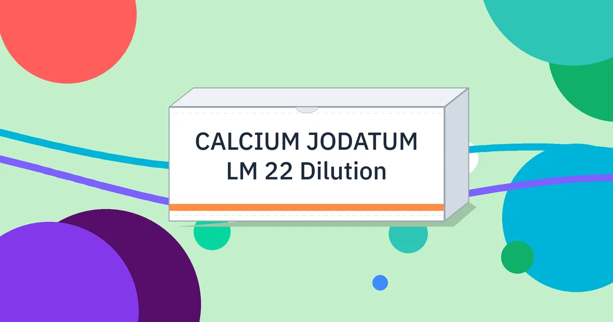 Symbolbild: Packung mit der Aufschrift CALCIUM JODATUM LM 22 Dilution (PZN 12804873) – Verfügbarkeit und Bezug in Apotheken in Frankfurt am Main