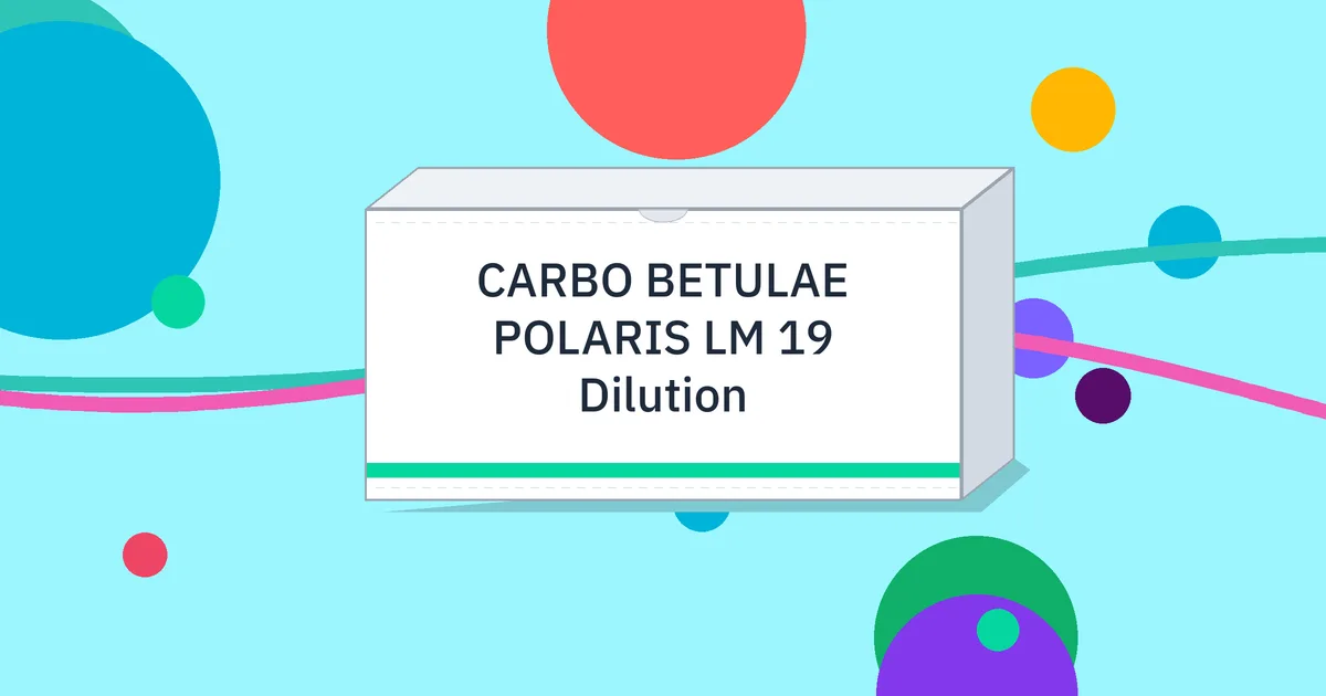 Symbolbild: Packung mit der Aufschrift CARBO BETULAE POLARIS LM 19 Dilution (PZN 13764294) – Verfügbarkeit und Bezug in Apotheken in Frankfurt am Main