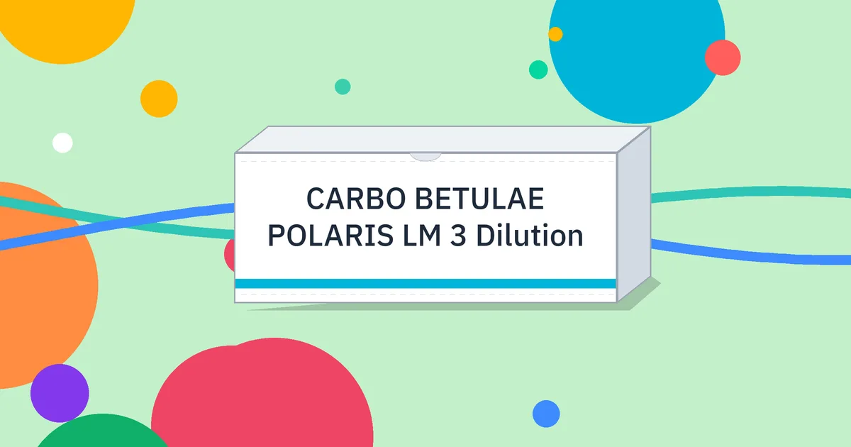 Symbolbild: Packung mit der Aufschrift CARBO BETULAE POLARIS LM 3 Dilution (PZN 13764101) – Verfügbarkeit und Bezug in Apotheken in Frankfurt am Main