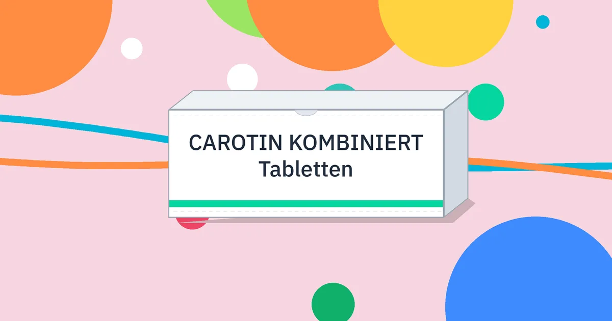 Symbolbild: Packung mit der Aufschrift CAROTIN KOMBINIERT Tabletten (PZN 17828915) – Verfügbarkeit und Bezug in Apotheken in Frankfurt am Main