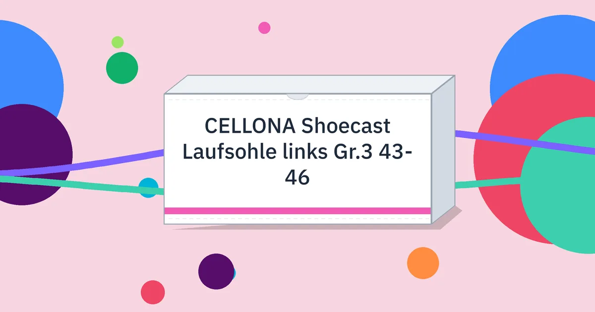 Symbolbild: Packung mit der Aufschrift CELLONA Shoecast Laufsohle links Gr.3 43-46 (PZN 03630351) – Verfügbarkeit und Bezug in Apotheken in Frankfurt am Main