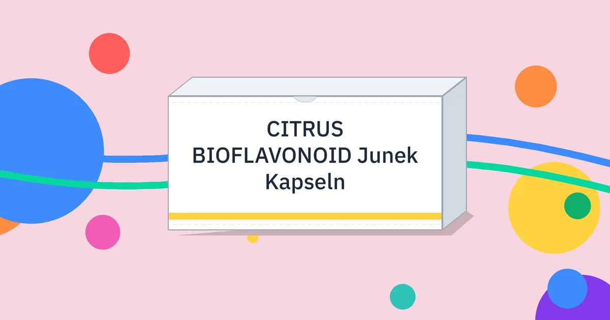Symbolbild: Packung mit der Aufschrift CITRUS BIOFLAVONOID Junek Kapseln (PZN 05897957) – Verfügbarkeit und Bezug in Apotheken in Frankfurt am Main