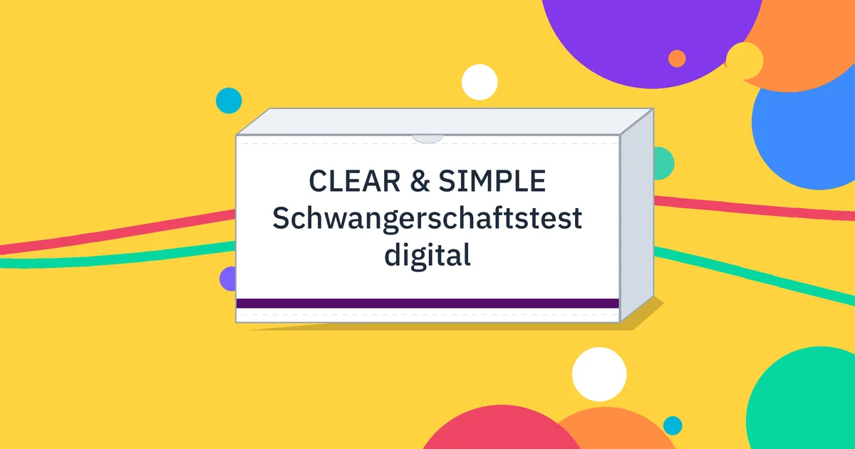 Symbolbild: Packung mit der Aufschrift CLEAR & SIMPLE Schwangerschaftstest digital (PZN 15384992) – Verfügbarkeit und Bezug in Apotheken in Frankfurt am Main
