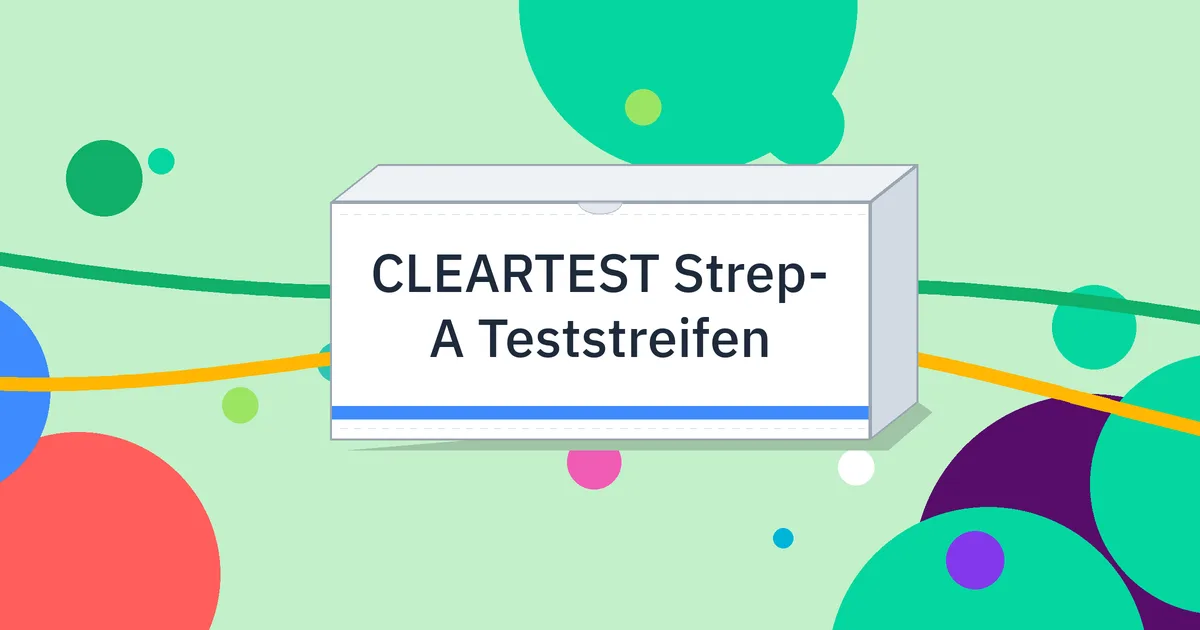Symbolbild: Packung mit der Aufschrift CLEARTEST Strep-A Teststreifen (PZN 02886433) – Verfügbarkeit und Bezug in Apotheken in Frankfurt am Main