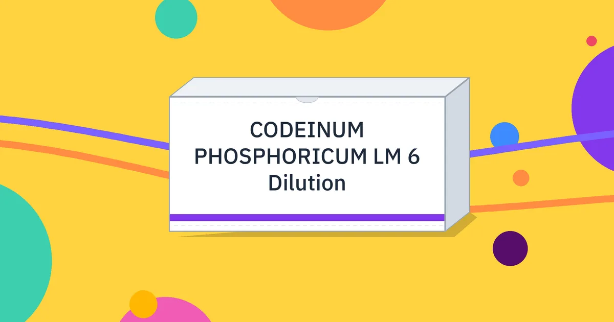 Symbolbild: Packung mit der Aufschrift CODEINUM PHOSPHORICUM LM 6 Dilution (PZN 12829850) – Verfügbarkeit und Bezug in Apotheken in Frankfurt am Main
