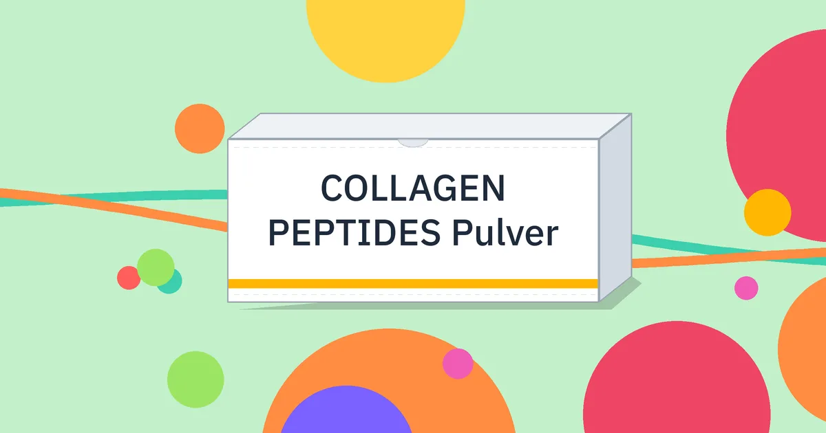 Symbolbild: Packung mit der Aufschrift COLLAGEN PEPTIDES Pulver (PZN 18309821) – Verfügbarkeit und Bezug in Apotheken in Frankfurt am Main