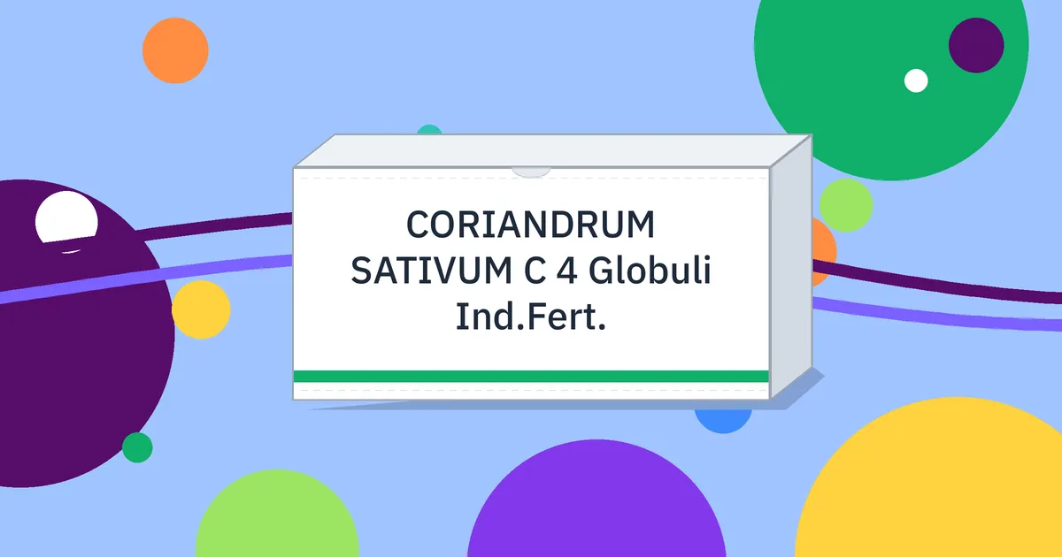 Symbolbild: Packung mit der Aufschrift CORIANDRUM SATIVUM C 4 Globuli Ind.Fert. (PZN 17729834) – Verfügbarkeit und Bezug in Apotheken in Frankfurt am Main