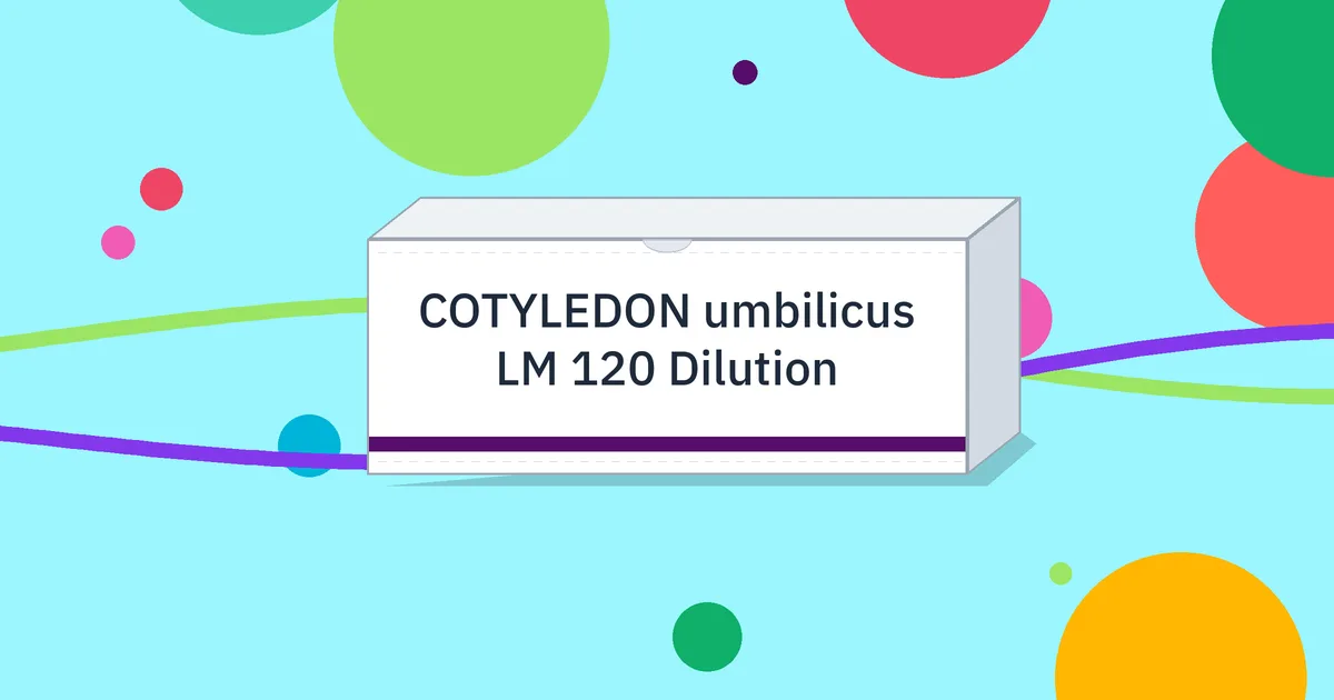 Symbolbild: Packung mit der Aufschrift COTYLEDON umbilicus LM 120 Dilution (PZN 13456167) – Verfügbarkeit und Bezug in Apotheken in Frankfurt am Main