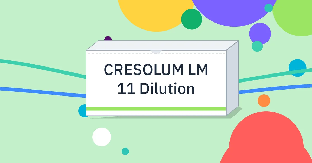 Symbolbild: Packung mit der Aufschrift CRESOLUM LM 11 Dilution (PZN 13456291) – Verfügbarkeit und Bezug in Apotheken in Frankfurt am Main
