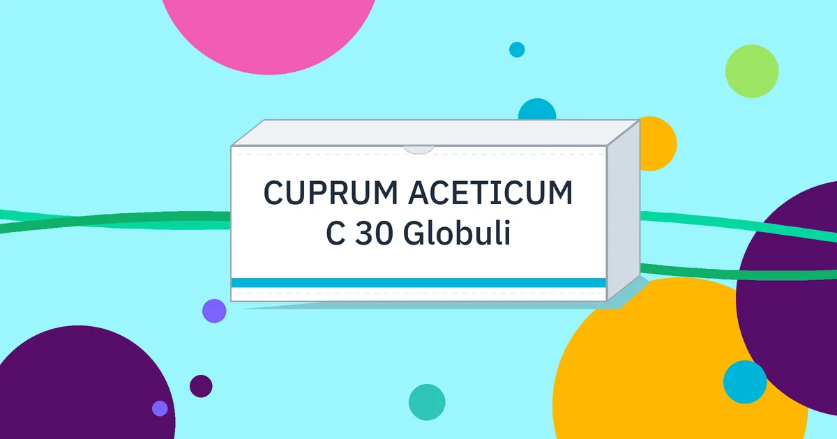 Symbolbild: Packung mit der Aufschrift CUPRUM ACETICUM C 30 Globuli (PZN 04214519) – Verfügbarkeit und Bezug in Apotheken in Frankfurt am Main