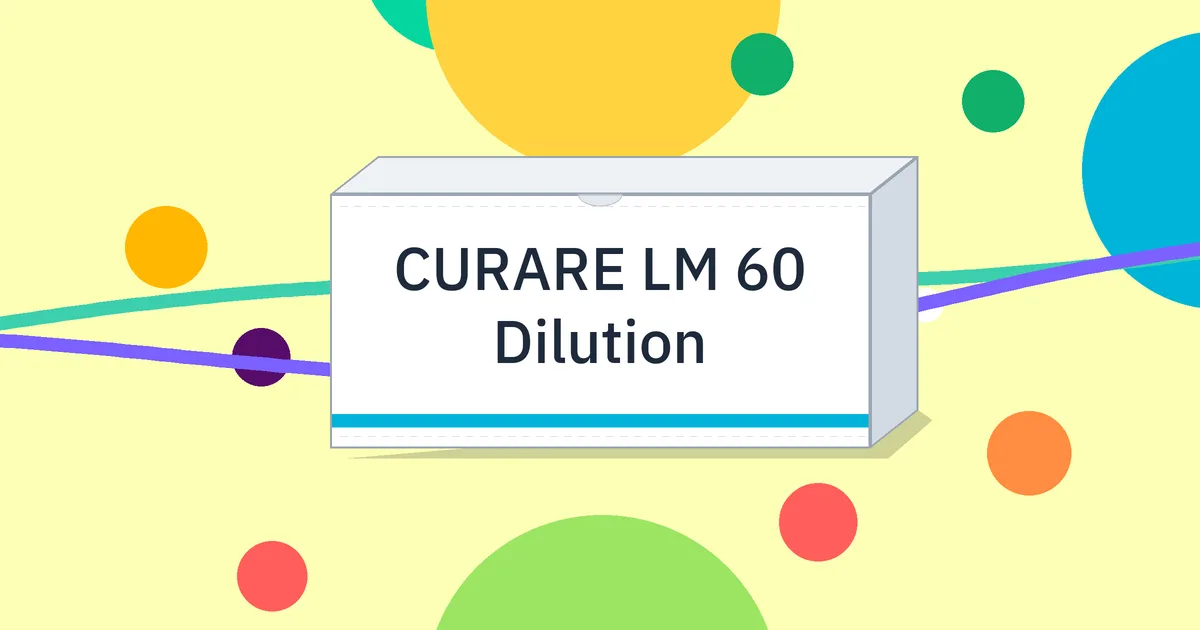 Symbolbild: Packung mit der Aufschrift CURARE LM 60 Dilution (PZN 12839771) – Verfügbarkeit und Bezug in Apotheken in Frankfurt am Main