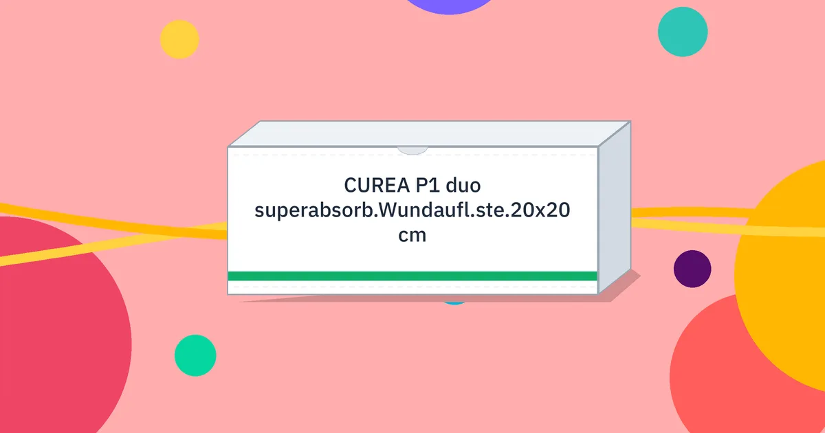 Symbolbild: Packung mit der Aufschrift CUREA P1 duo superabsorb.Wundaufl.ste.20x20 cm (PZN 16005270) – Verfügbarkeit und Bezug in Apotheken in Frankfurt am Main
