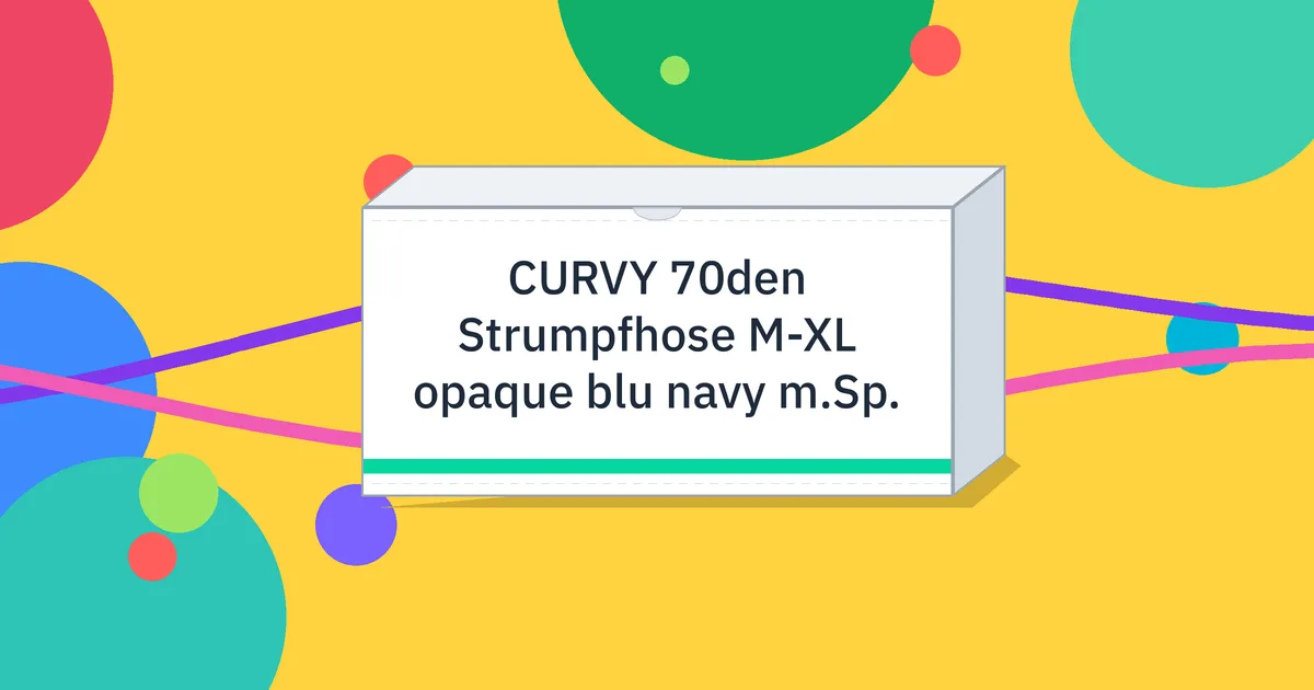 Symbolbild: Packung mit der Aufschrift CURVY 70den Strumpfhose M-XL opaque blu navy m.Sp. (PZN 16175925) – Verfügbarkeit und Bezug in Apotheken in Frankfurt am Main