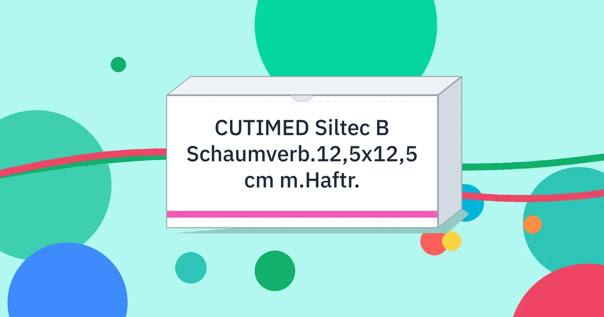 Symbolbild: Packung mit der Aufschrift CUTIMED Siltec B Schaumverb.12,5x12,5 cm m.Haftr. (PZN 16828468) – Verfügbarkeit und Bezug in Apotheken in Frankfurt am Main