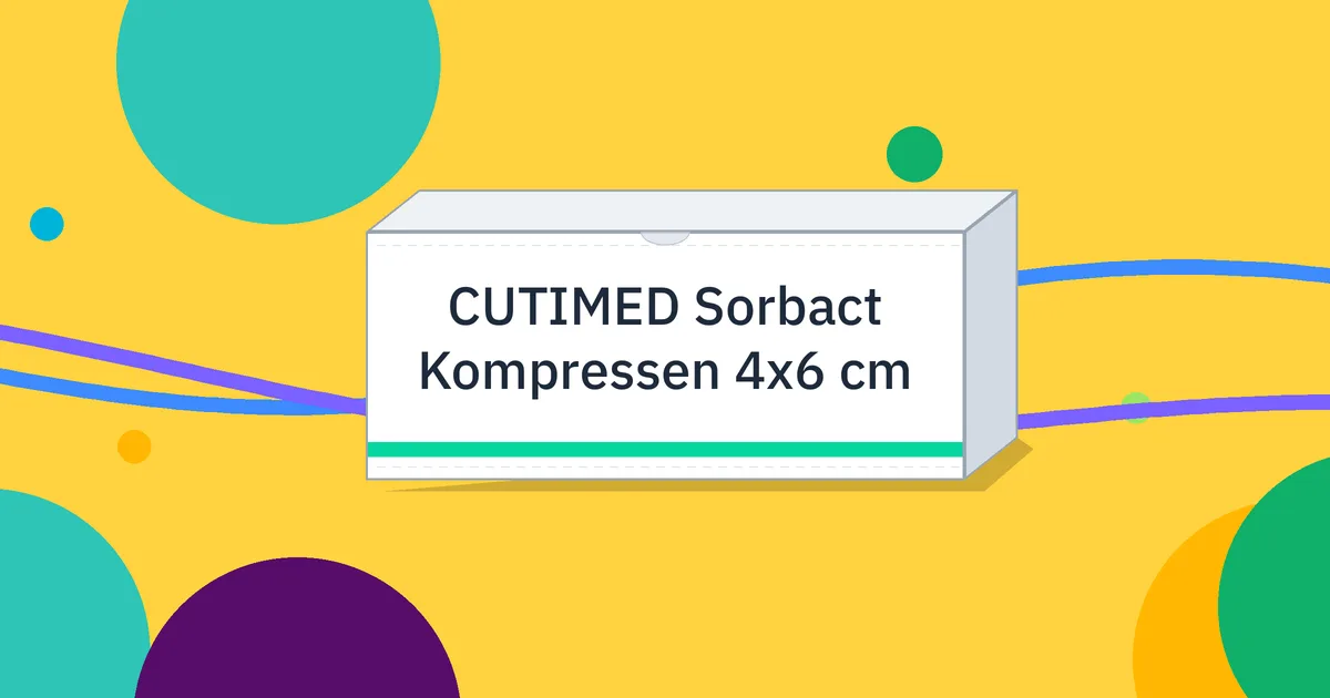 Symbolbild: Packung mit der Aufschrift CUTIMED Sorbact Kompressen 4x6 cm (PZN 20828681) – Verfügbarkeit und Bezug in Apotheken in Frankfurt am Main