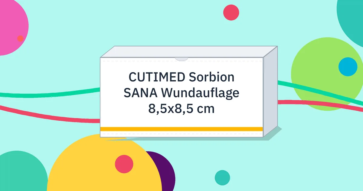 Symbolbild: Packung mit der Aufschrift CUTIMED Sorbion SANA Wundauflage 8,5x8,5 cm (PZN 11361557) – Verfügbarkeit und Bezug in Apotheken in Frankfurt am Main